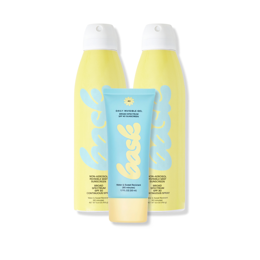 Good Smelling Sunscreen Spray, Lotion With SPF 30 & Accessories – Bask ...